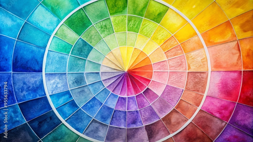 Vibrant color wheel with soft, blended hues serves as a visual guide ...