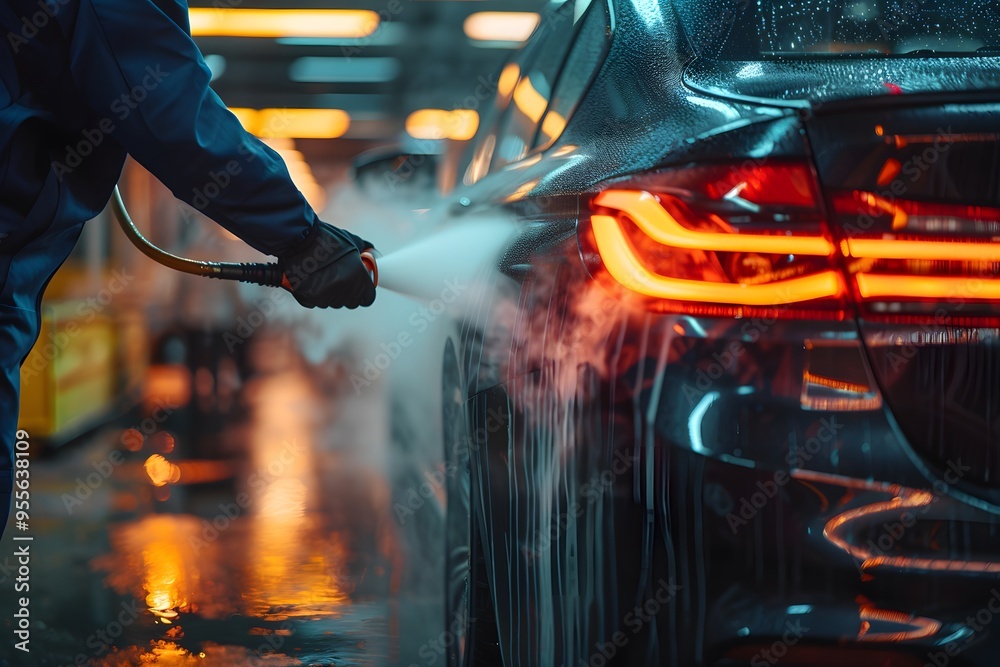 Car Wash in Action: A Glimpse of a Detailed Cleaning Process Stock ...