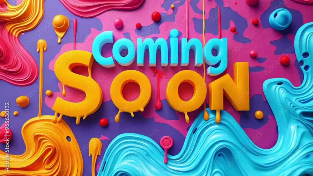 Colorful and abstract "Coming Soon" text on a vibrant background with ...
