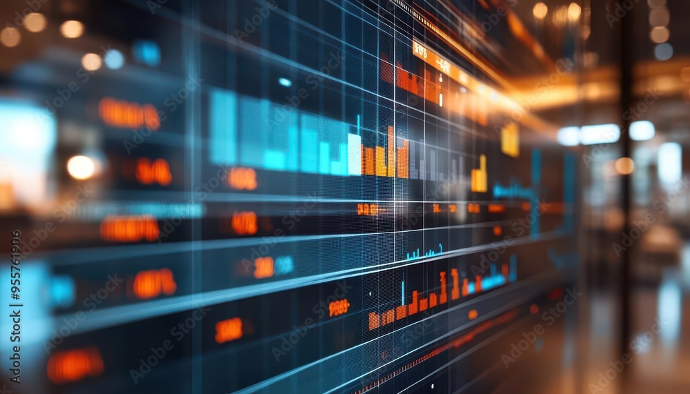 Project management with a Gantt chart displayed on a screen, organized ...