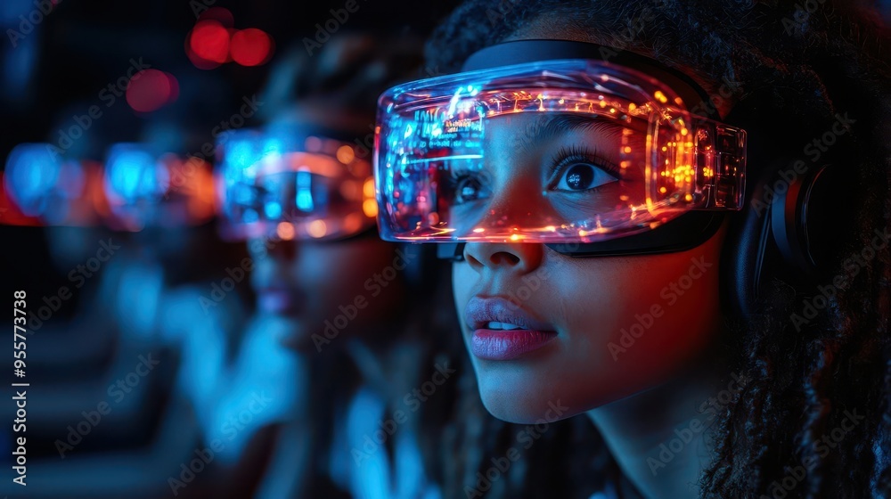 diverse group of students engaged in a collaborative virtual reality ...