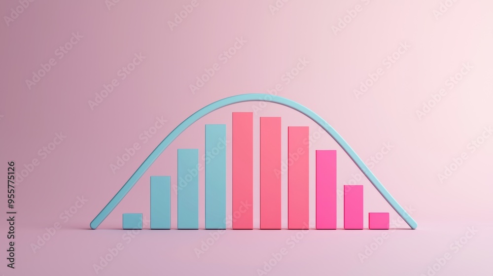Colorful Normal Distribution Curve With Bar Chart Illustration Of A Normal Distribution Curve