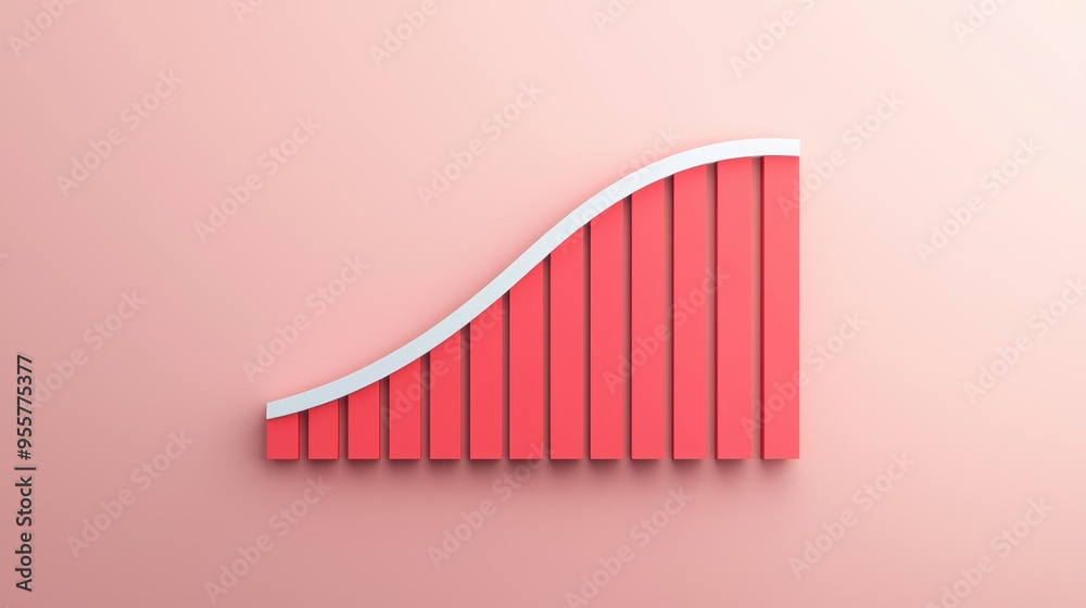 Red Normal Distribution S Curve On Pink Background A Stylized Red Normal Distribution S Curve