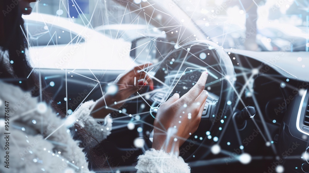 Connected Driving: The Future of Transportation Stock Illustration ...