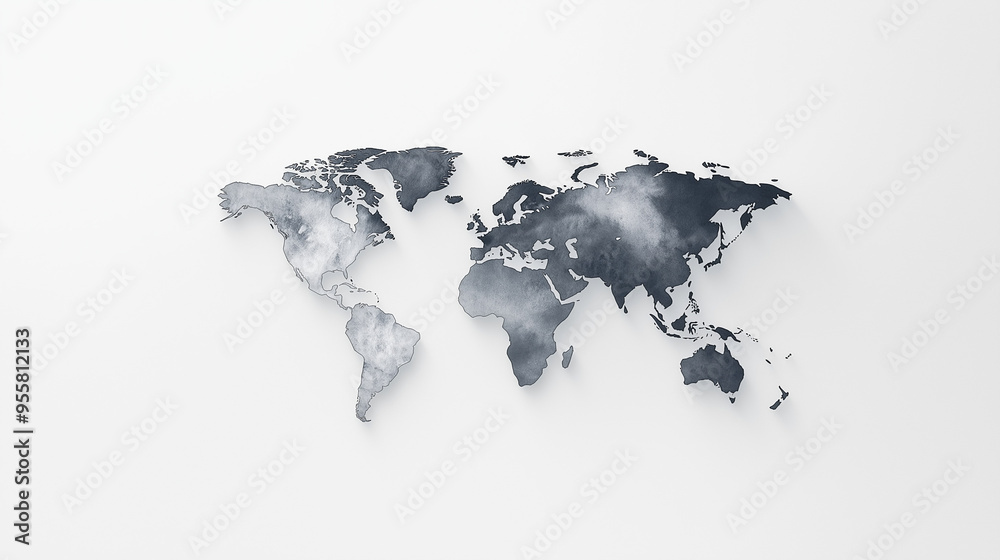 World map Grayscale,isolated on white background for website layouts ...