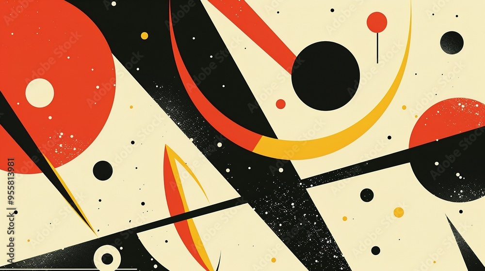Mid Century Modern Space Age Posters Style Background with 1950s ...