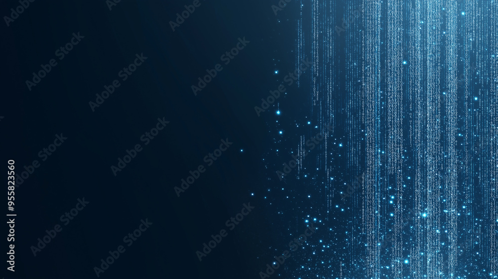 Blue Binary Data Software Programming Code Background Random Parts Of Program Code Digital