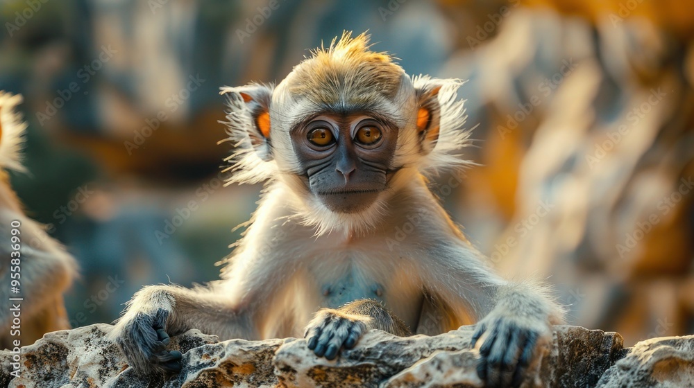 Cliff Breeding Monkeys: A Natural Wonder of the Animal Kingdom Stock ...