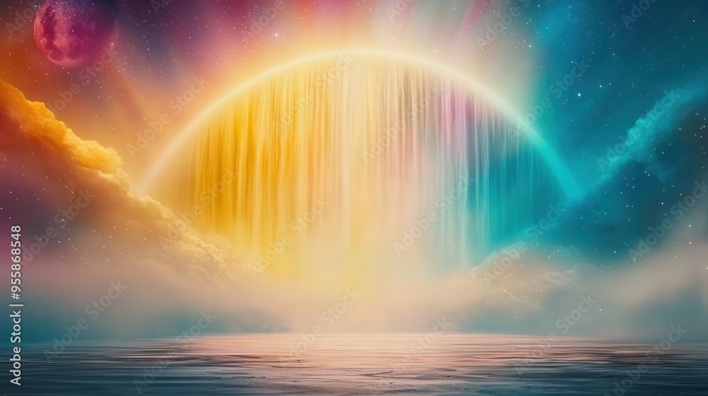 Rare moonbow over waterfall at night captured in a dramatic ...