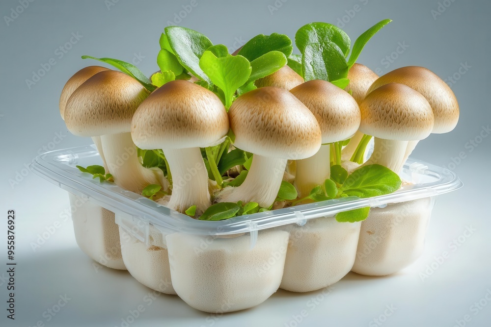 Biodegradable fungal packaging replacing styrofoam showing the ...
