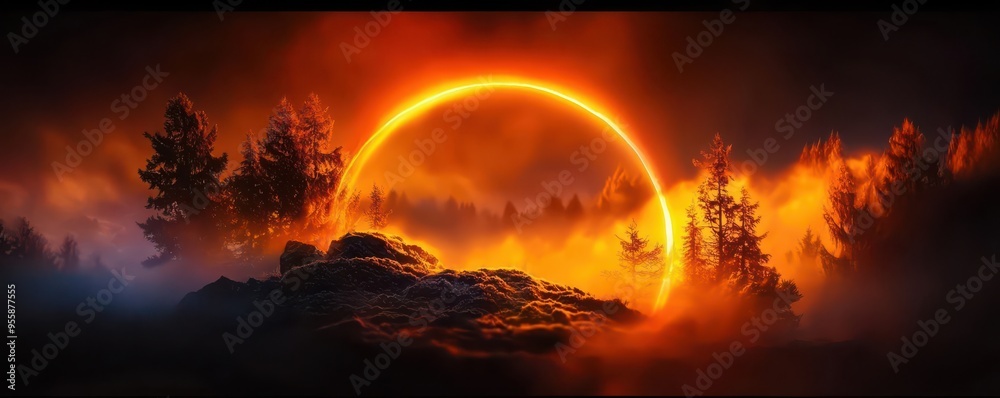 Rare Brocken spectre phenomenon on misty mountain captured in a moody ...