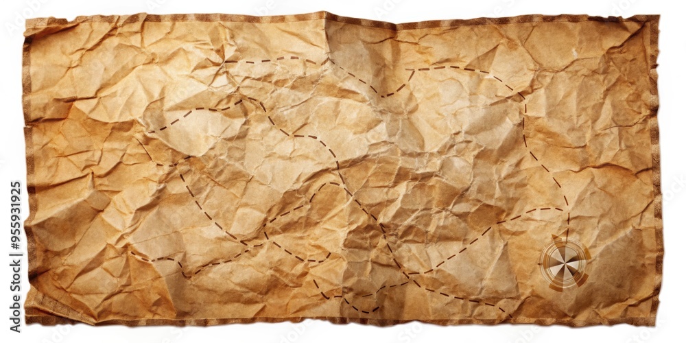 Crumpled brown paper texture resembling a worn-out treasure map ...