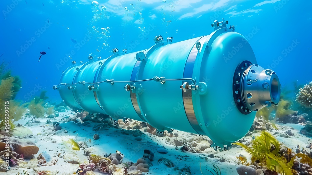An artificial coral reef installation company working on ocean ...