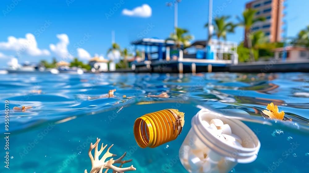A sustainable ocean plastic recycling facility operating within the ...