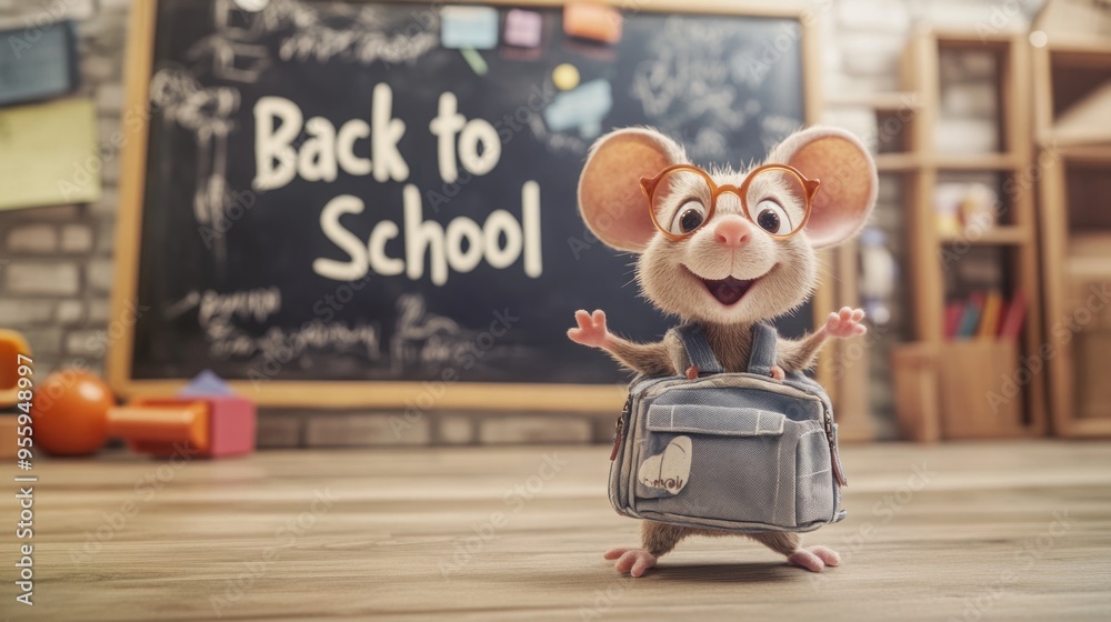 Rat kid go back to school. Children study and learn for preschool ...