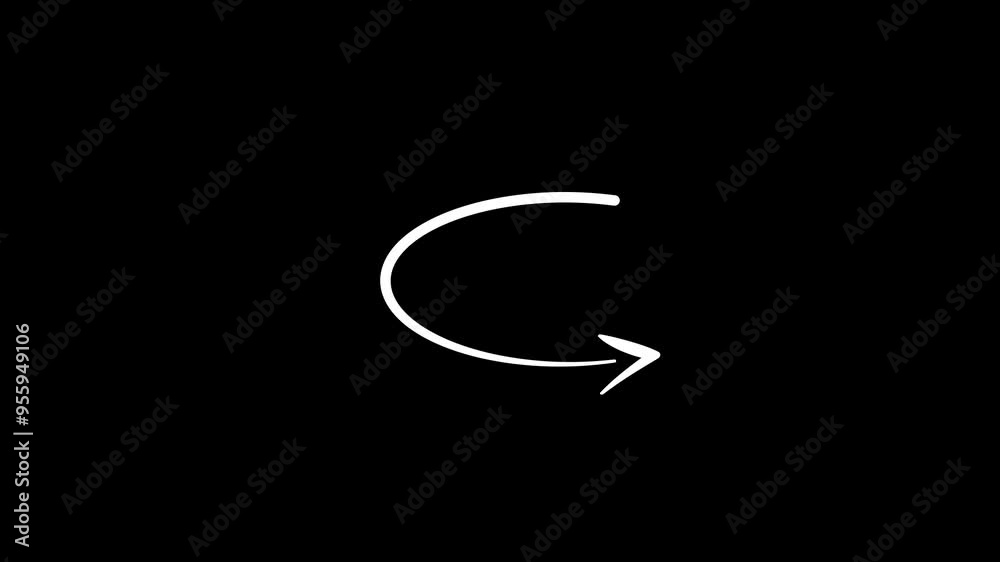 arrow animation on black screen ,Hand drawn arrow Animation against ...