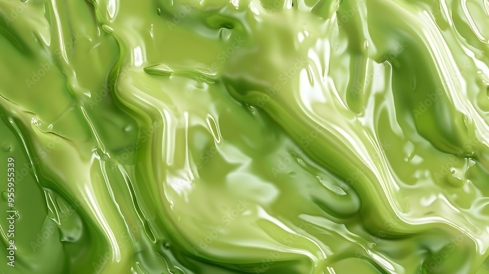A slime texture wallpaper with a smooth, shiny green surface, blending ...