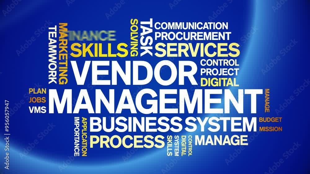 Vendor Management animated word cloud;text design animation tag kinetic ...