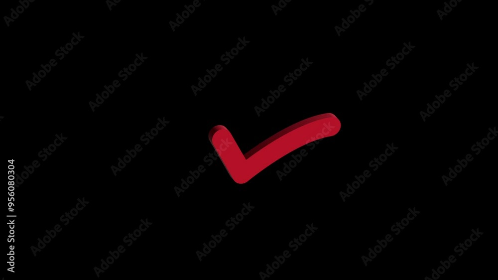 Stockvideon 3D Check mark icon animation, positive symbol, tick mark ...