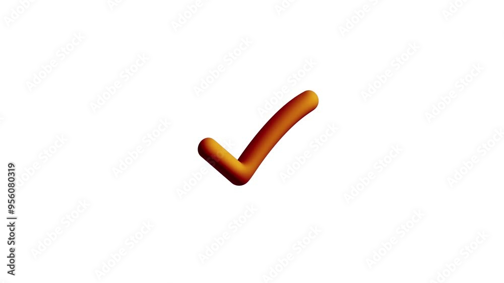 3D Check mark icon animation, positive symbol, tick mark icon, confirm ...