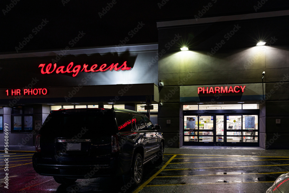 Portland, Oregon- USA -Feb 27, 2024 - American famous Walgreens ...