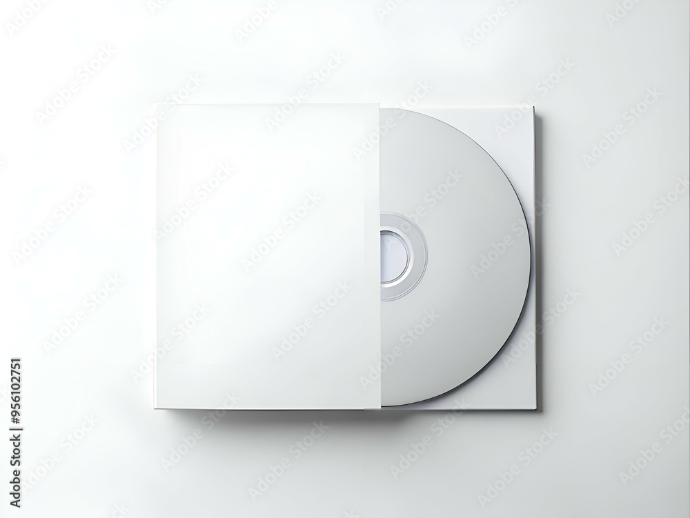 Clean and minimalist mockup of a blank CD/DVD disc in a white jewel ...