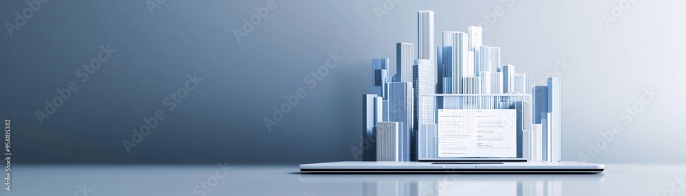 Modern website layout with parallax scrolling effect, trendy web design feature, immersive user ...