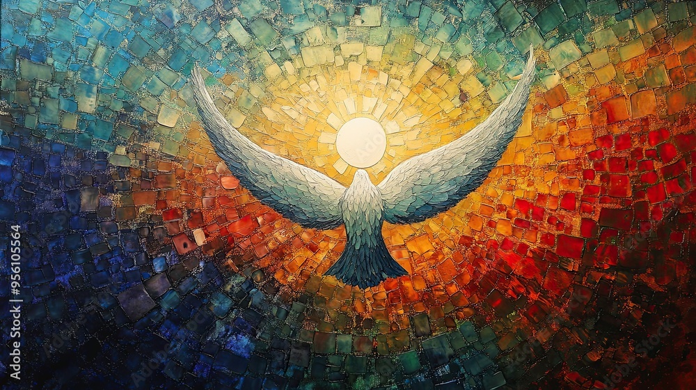 62. A religious art piece that uses art to explore spiritual themes ...