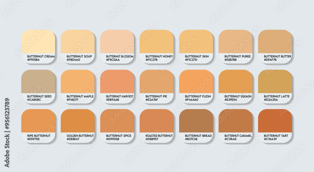 Butternut Squash Color Palette, Butternut Squash Color Guide Palette ...