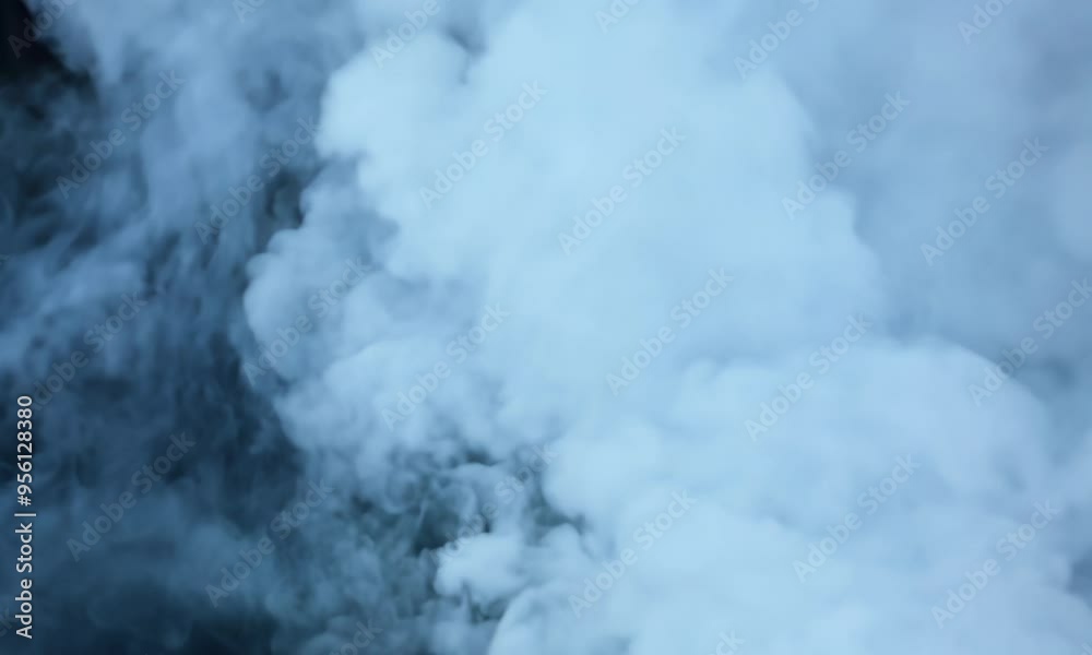 Steam, smoke isolated on black background. Smoke steam spray, abstract ...