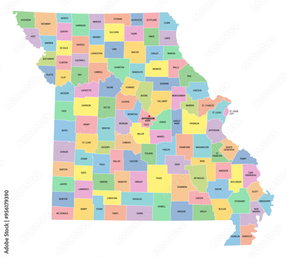 Missouri, U.S. state, subdivided into 114 counties and independent city ...