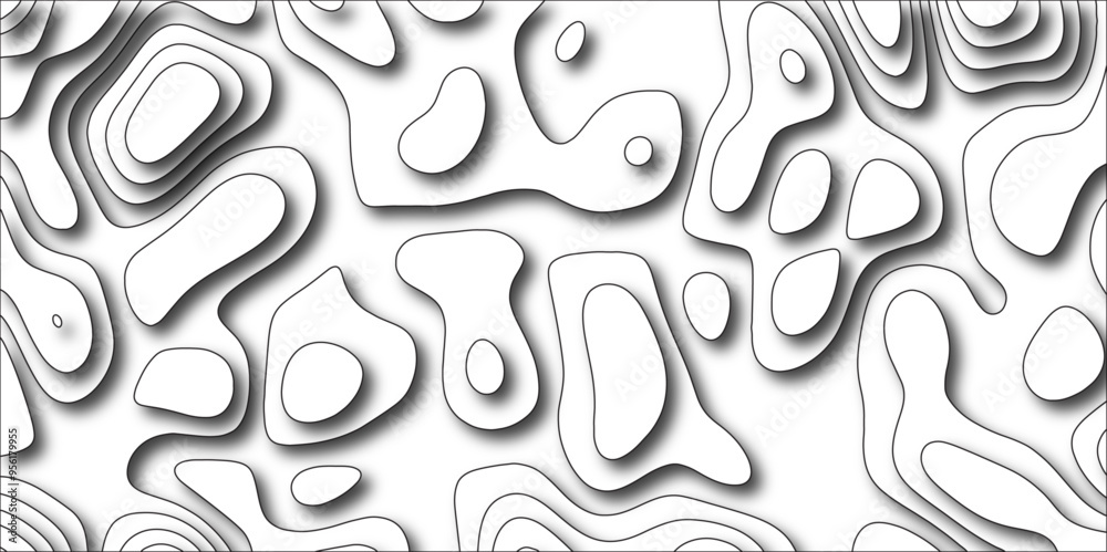 Modern Topographic map background geographic line map with elevation ...