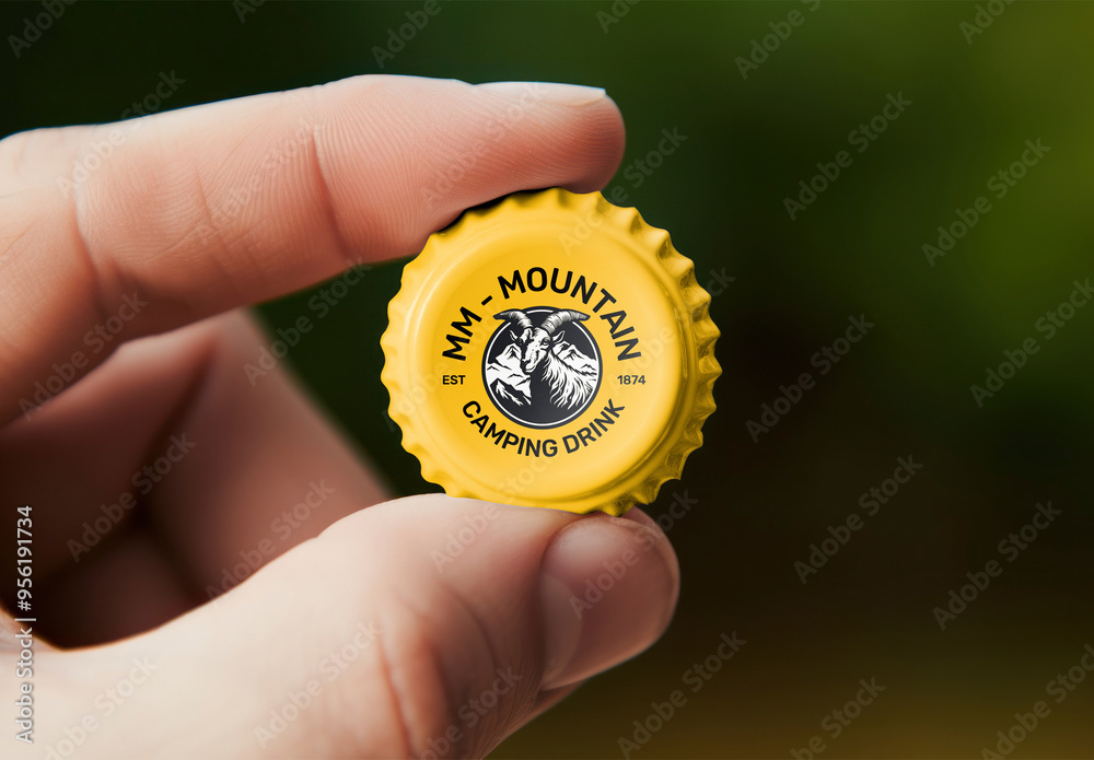 Product Packaging Bottle Cap Mockup With Generative AI Stock Template ...