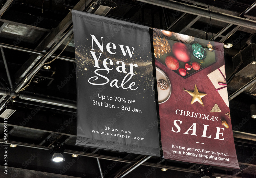 Ceiling Hanging Poster Mockup Stock Template | Adobe Stock