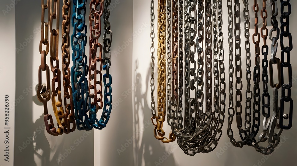 This title combines the industrial quality of chains with a sense of ...