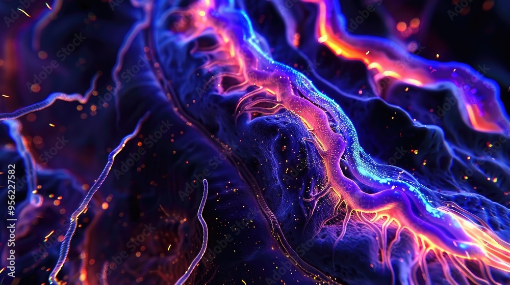 Ventral horn of a cross sectioned spinal cord Luxol Fast Blue stain The ...