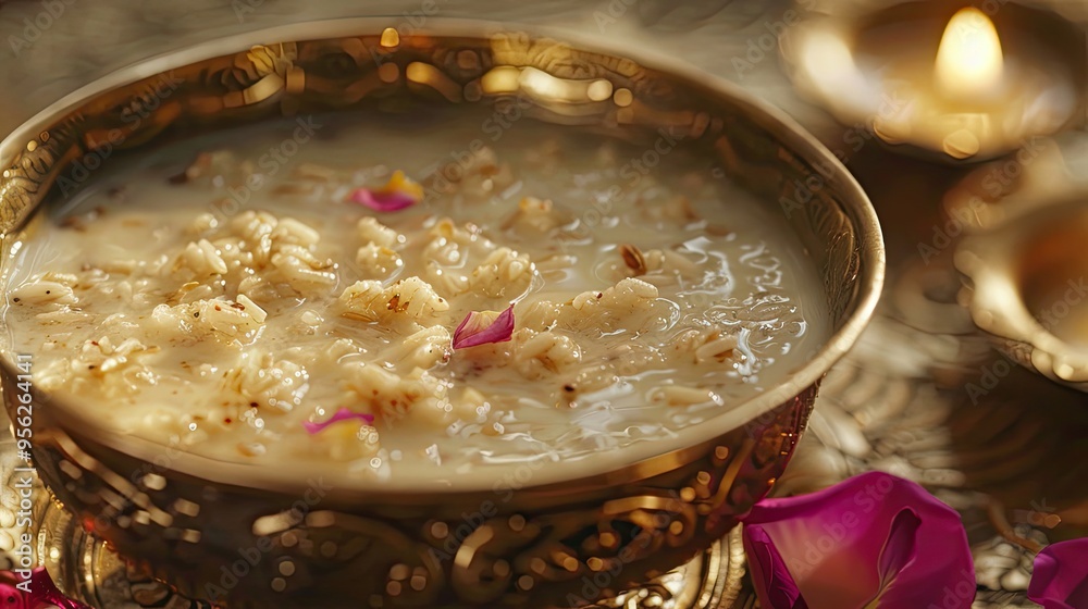 Rice Kheer a milk based desser slow cooked rice grains with whole milk ...