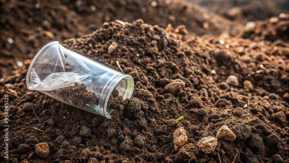 Minimalist soil pollution plants with plastic waste Stock Photo | Adobe ...