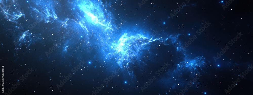 Space background featuring a large nebula and stars in a 3D cartoon ...