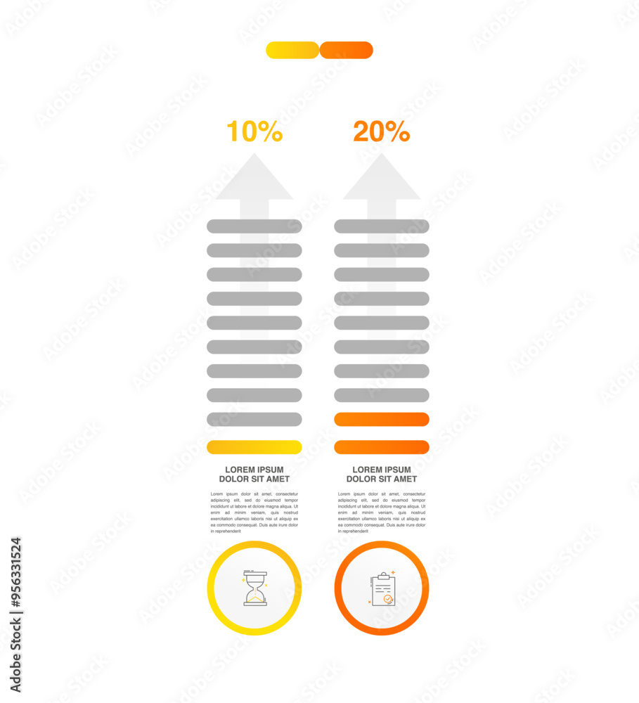 Presentation of modern vector infographic. Business template with 2 ...