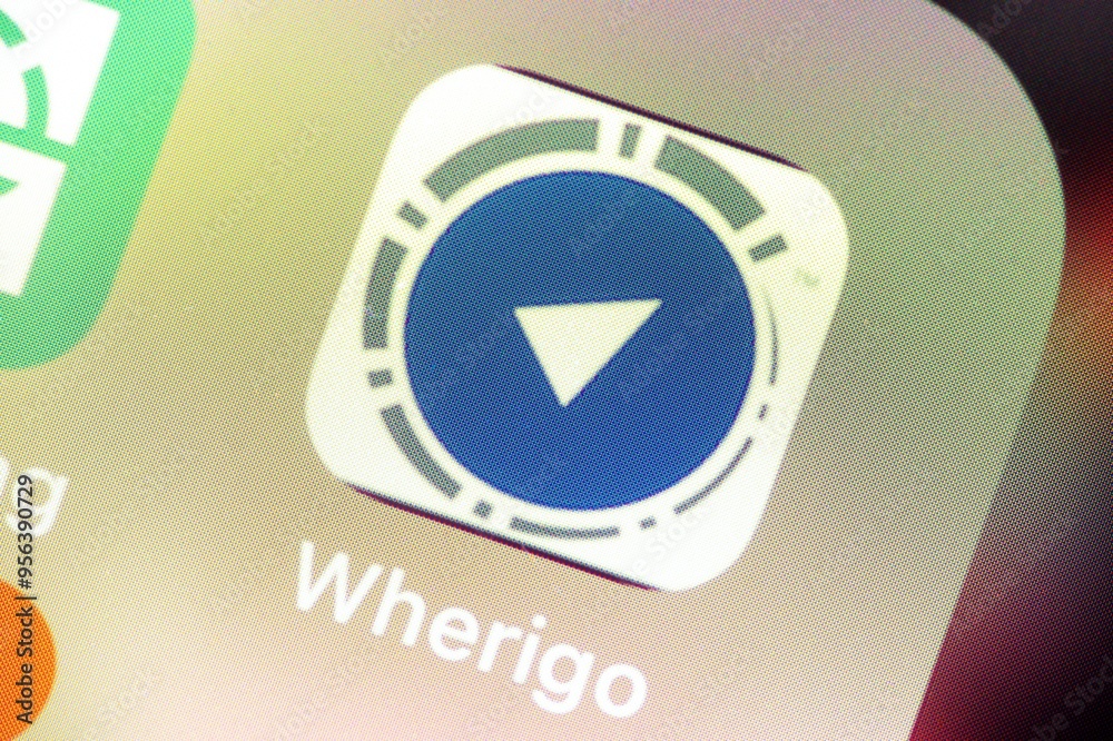Wherigo mobile app icon, application for geocaching installed on iOS ...