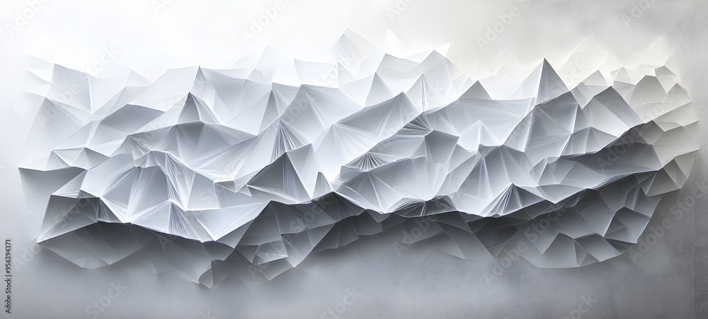 26. A dynamic arrangement of angular paper cuts forming a layered, 3D ...