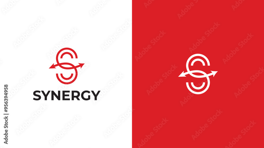 Logo synergy, the concept of two or more entities working together, The ...