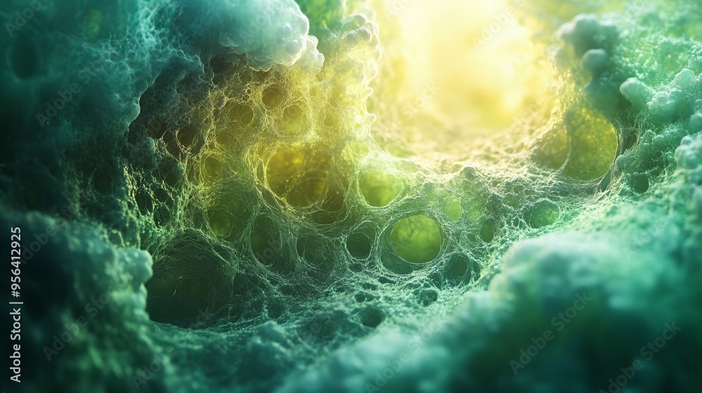 Abstract organic alien coral underwater forms background with unique ...