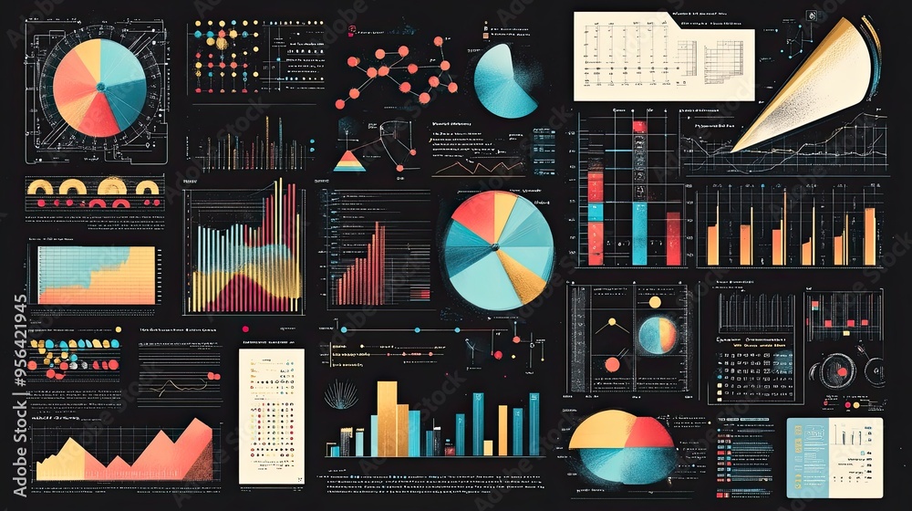 25. Precise detailed graphic elements collection for a mathematics ...