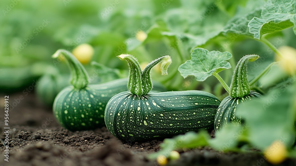 Zucchini courgette or baby marrow Cucurbita pepo is a summer squash a ...