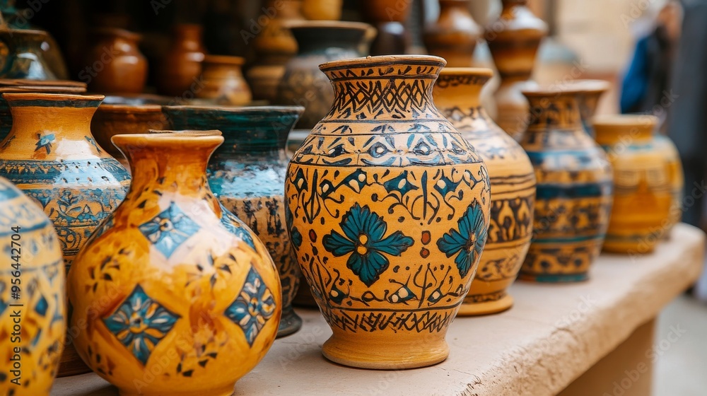 Safi, Morocco - 20 May 2024 : Beautiful pottery items in Safi city in ...