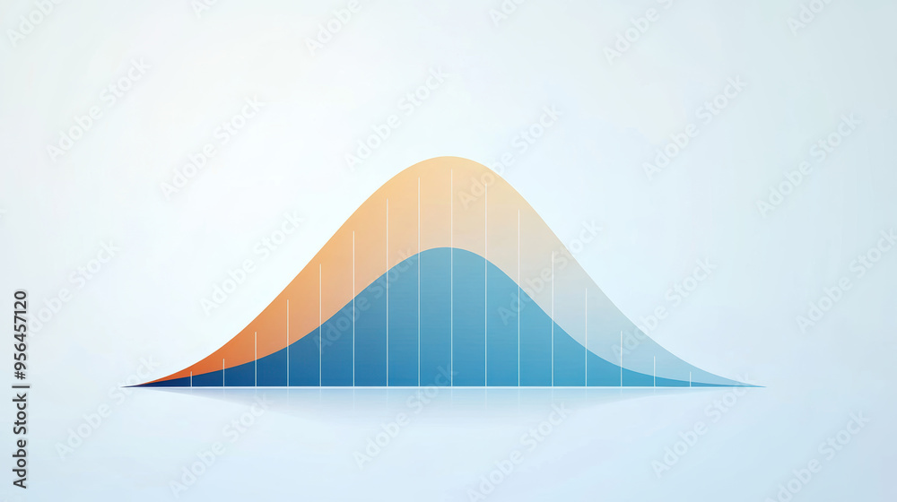 Gradient normal distribution curve with overlay A gradient normal ...