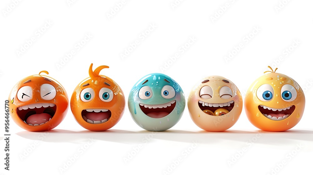 Animated GIF sticker pack, fun expressions, Stock Illustration | Adobe ...