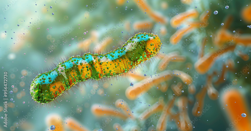 Bacilli are prokaryotic pathogenic microorganisms. Microscopic view of ...